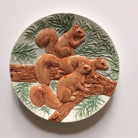 CBK LTD | Accents | Vintage 993 3d Hand Painted Ceramic Plate Woodland ...